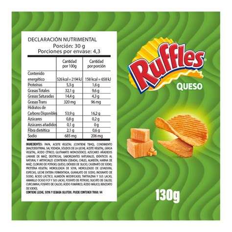 Sabritas Papas Fritas Onduladas Sabor Queso Ruffles 130 G Mi Tienda