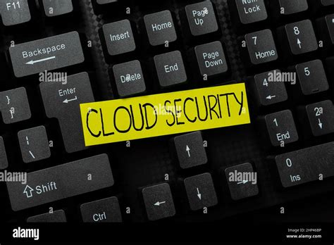 Text Caption Presenting Cloud Security Concept Meaning Imposing A Secured System Of Existing