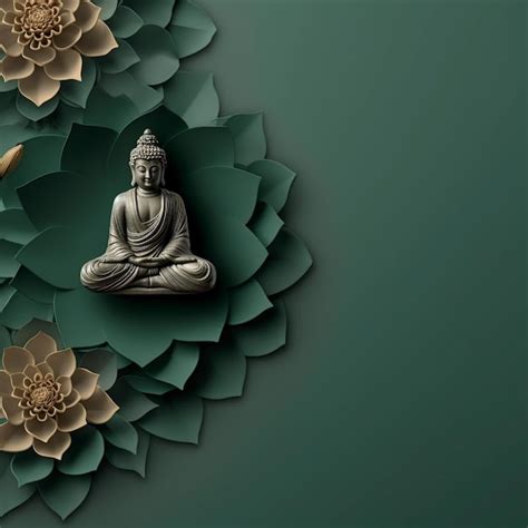 Premium Ai Image Buddhism Background With Buddha And Lotus