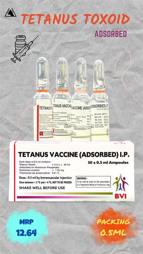 Tetanus Toxoid Inj 05 Ml At ₹ 8piece In Chennai Id 26453545333