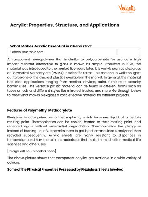 Acrylic Properties Structure And Applications Pdf