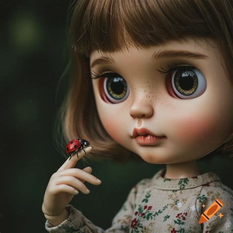 Blythe Doll Looking At Ladybug Retro Film On Craiyon