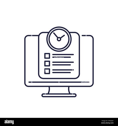 Time Sheet Icon Timesheet Software Line Vector Stock Vector Image