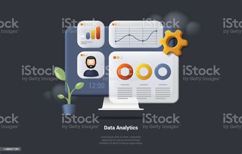 Data Analytics Increase Chart With Indicators And Man Avatar Icon Seo