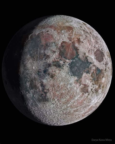 Enhanced Composite Image Of The Moon Showing Surface Features Like