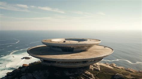 Premium Ai Image A Futuristic Building With A Circular Shape And A
