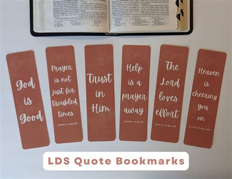 Lds Bookmarks Inspirational Quotes Etsy