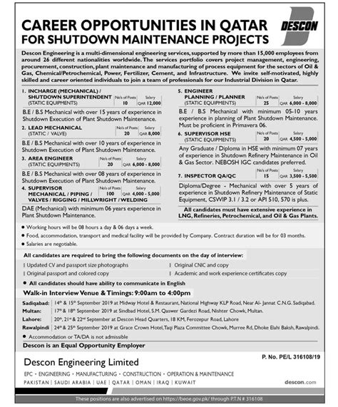 Descon On Linkedin Descon Recruitmentdrive Jobsinqatar Hiring 94