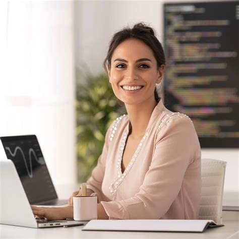 Smart Lady Software Developer Premium Ai Generated Image