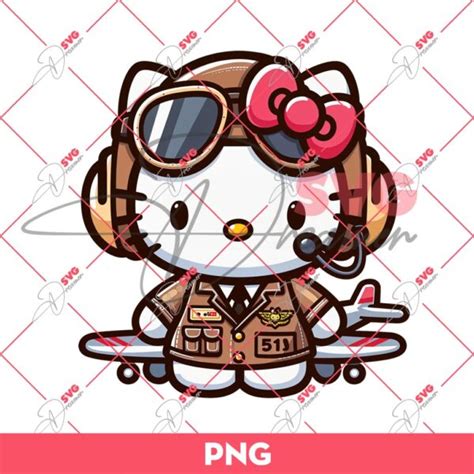 Hello Kitty Pilot Png Hello Kitty Is Flying A Plane Png Svg Dreamer