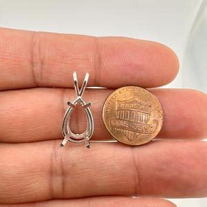 14k Gold Pear Pendant Mounting 4 Prong Setting Sizes 5x3mm To