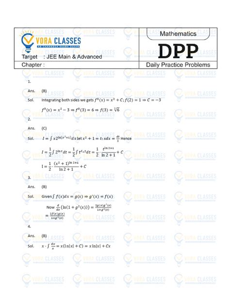 Teamhiddens Rebounce Lectures Maths Indefinite Integration Dpps Pdf