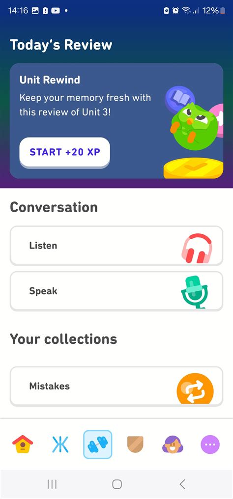 Why I Dont Have The Section Words When I Open Duolinguo From My