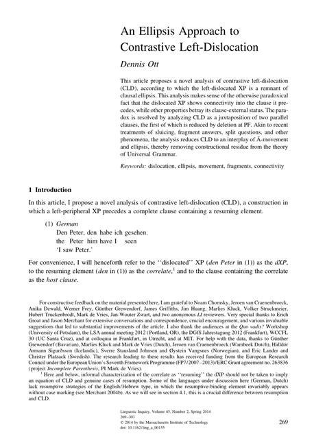 pdf an ellipsis approach to contrastive left dislocation
