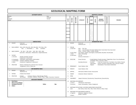 Geological Mapping Form Pdf Rock Geology Sedimentary Rock