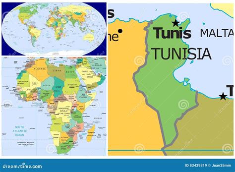 Tunisia And World Stock Illustration Illustration Of Chad 83439319