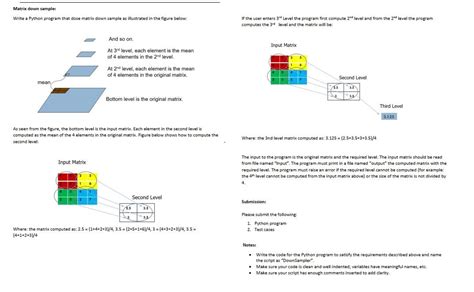 Solved Matrix Down Sample Write A Python Program That Dose Chegg