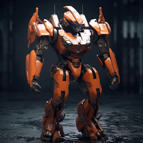 Futuristic Battle Mech Concept Game Art And Character Design Premium