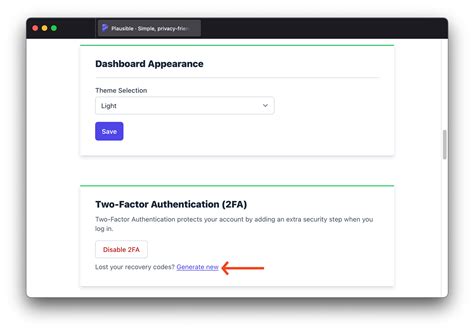 enable two factor authentication 2fa plausible docs