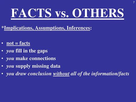 Ppt Facts Vs Implications Assumptions Inferences Powerpoint