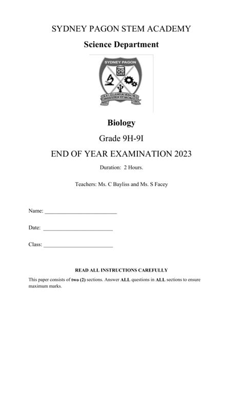 Grade 9 Biology