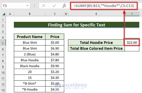 How To Sum If A Cell Contains Criteria Suitable Examples