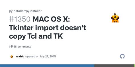 MAC OS X Tkinter Import Doesn T Copy Tcl And TK Issue Pyinstaller Pyinstaller GitHub