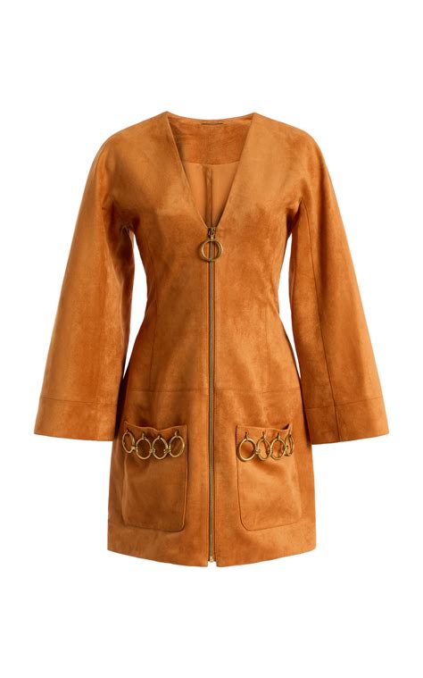 Alexis Anesa Faux Suede Mini Dress Orange Xs
