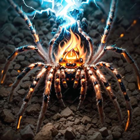 Premium Photo Elemental Spider Of Fire And Rays