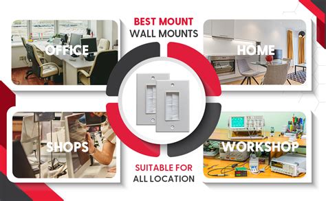 Bestmounts 10 Pack Brush Wall Plates Cable Pass Through