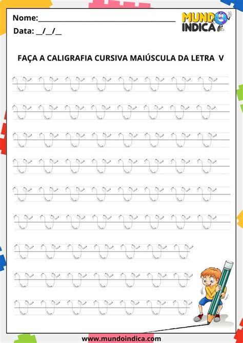 Atividades Com A Letra V Cursiva Para Imprimir