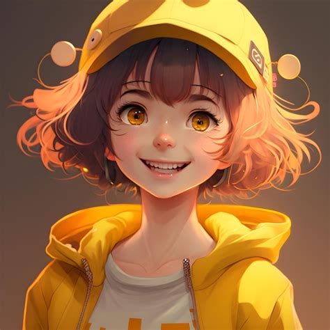 Premium Photo A Girl With A Yellow Hat And A Yellow Hat That Says Im A Girl