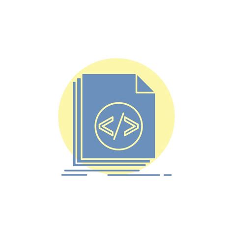 Code Coding File Programming Script Glyph Icon 12810274 Vector Art