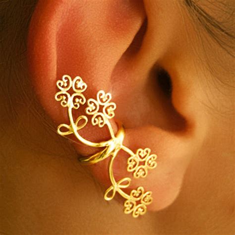Gold Ear Cuff Ear Wrap Fake Ear Cuff Earcuff Jewelry Etsy