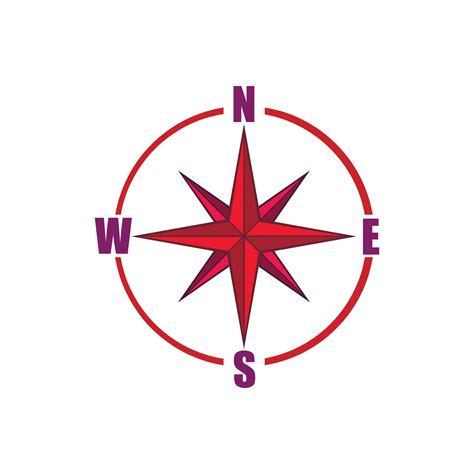 Red Compass Rose Icon Cartoon Style 14462901 Vector Art At Vecteezy