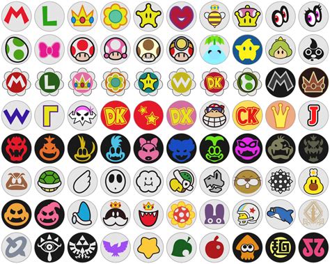 All Mario And Non Mario Character Emblems By Pompomiscutie10 On Deviantart