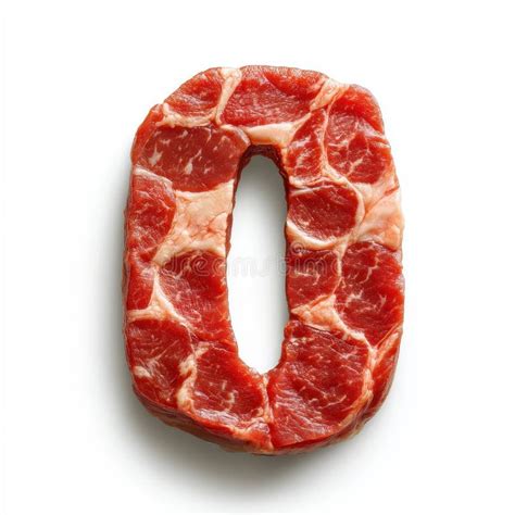 A Piece Of Raw Meat Shaped Like The Number Zero Showcasing A Unique