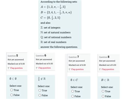 Solved According To The Following Sets