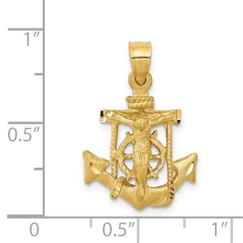 14k Mariners Cross Cut Pendant Seattle Gold Grillz
