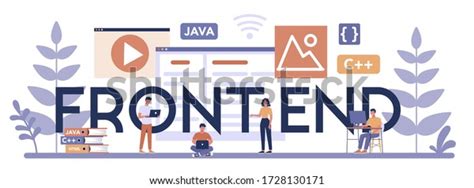 Frontend Typographic Header Concept Website Interface Stock Vector Royalty Free 1728130171