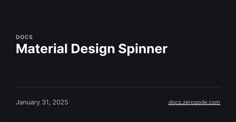 Material Design Spinner
