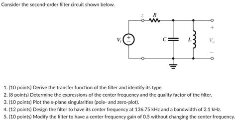Solved Consider The Second Order Filter Circuit Shown Below 1 10
