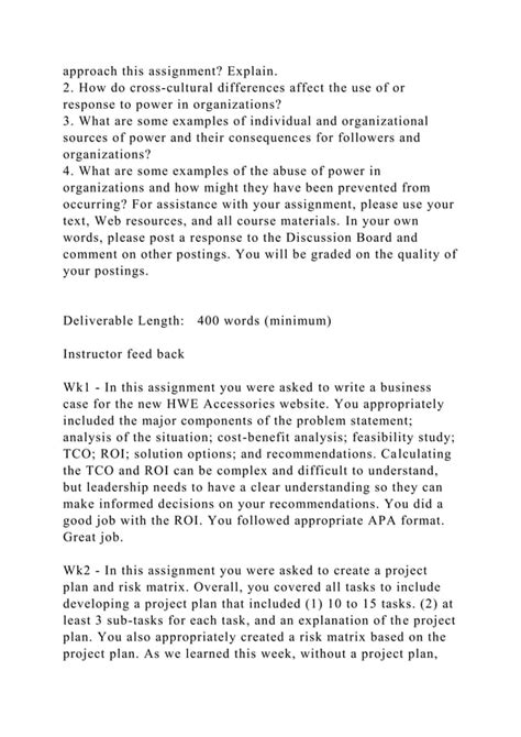 Assignment Objectives For Unit 5influence Processesyou Havedocx