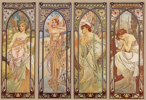 The Times Of The Day By Alphonse Mucha Alphonse Mucha Arte Artistas