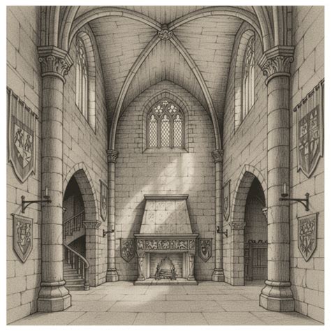 Draw A Medieval Castle Interior Easy Guide