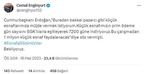 Cemal Enginyurt Erdoğana Verdiği Sözü Hatırlattı