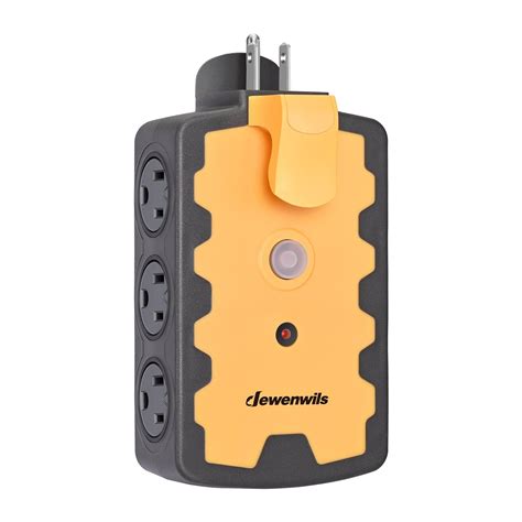 Dewenwils 6 Outlet Extension Cord Plug Adapter 3 Prong Grounded Multi Plug Extender For Indoor