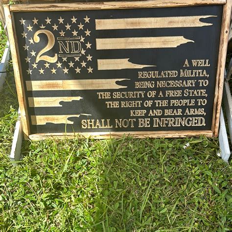 2nd Amendment Carved Flag Backroad Wood Work And Boutique Llc