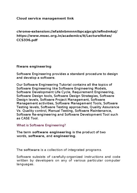 Ccs336 Software Engineering Overview And Prototyping Models Studocu