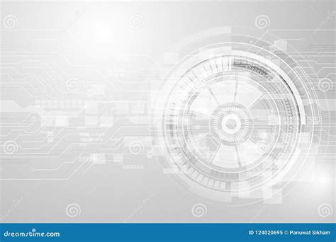 Grey Geometric Technology Background Modern Monochrome Engineering Graphics Technical Vector